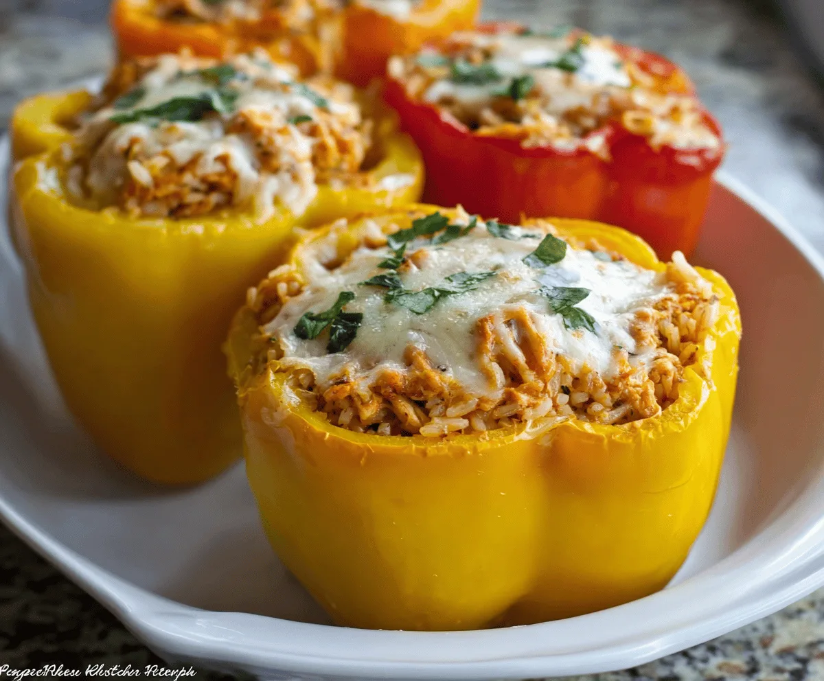 Easy Shredded Chicken Rice Peppers