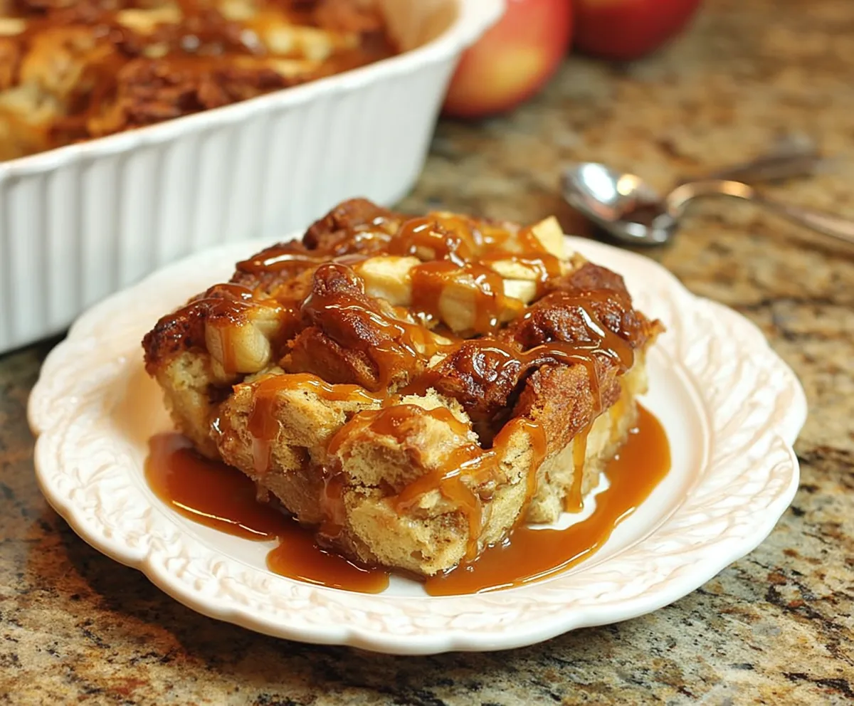 Easy Caramel Apple Bread Pudding